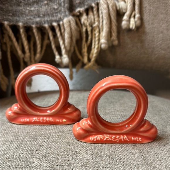 Fiestaware | Kitchen | Fiestaware Rose Napkin Rings Homer Laughlin Half ...